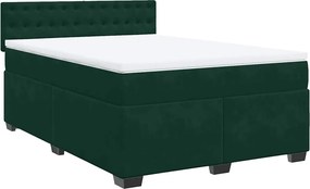 Box spring postel s matrací tmavě zelená 160x200 cm samet 3288669