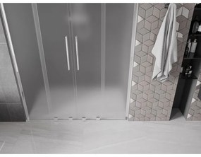 Mexen Velar L Duo, posuvné sprchové dveře do otvoru 160 cm, 8mm sklo námraza, chromová, 871-160-003-32-01