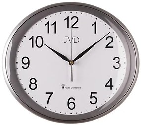 Moderní luxusní šedé přesné rádiem řízené hodiny JVD RH64.3