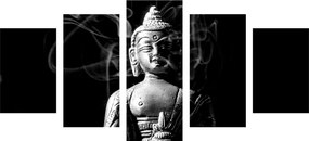 5-dílný obraz socha Buddhy v černobílém provedení Varianta: 100x50