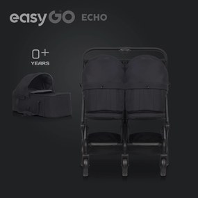 Sourozenecký kočárek EasyGo Echo Ebony Black