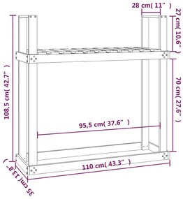 vidaXL Stojan na dřevo medově hnědý 110x35x108,5 cm masivní borovice