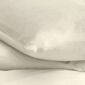 Krémové 3dílné povlečení na dvoulůžko/prodloužené z mikroflanelu 240x220 cm Flanou – douceur d'intérieur