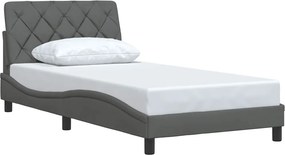 Rám postele bez matrace tmavě šedá 100 x 200 cm textil 3310581