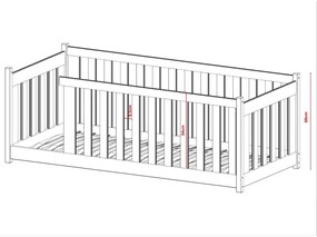 Legno Dětská postel s ohrádkou Koncept bílá Rozměr (cm): 90x190