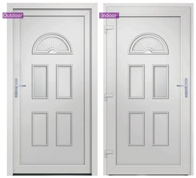 Vchodové dveře bílé 88 x 200 cm PVC,  3187911