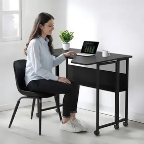 Maclean MC-126 L/B černá / Skládací stůl / mobilní / 100x73 cm / zalom