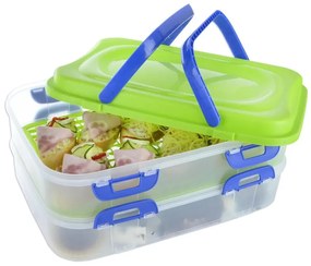 Plastový přenosný box na potraviny 2 patra