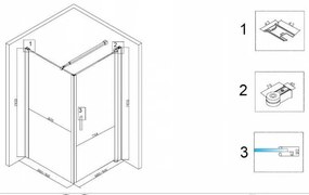 BPS-koupelny Čtvercový sprchový kout HYD-SK44 90x90 černá/transparent - bez vaničky
