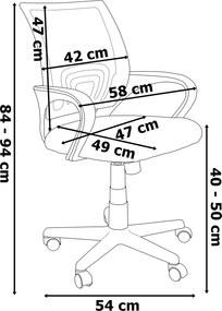 Kancelářská židle FB-BIANCO růžová / bílá