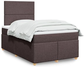 Box spring postel s matrací tmavě hnědá 120x200 cm textil 3293543