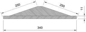 Profinox Sprchová police L, trojúhelníková, rovnoramenná, obkladová, 250x250 mm, 10 mm