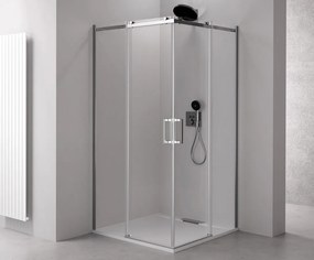 Sapho, THRON LINE ROUND čtvercový sprchový kout 1000x1000mm, kulaté pojezdy, rohový vstup