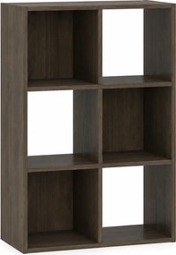 Regál Sinde 2x3, tmavý ořech