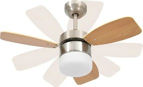 vidaXL Stropní ventilátor světlo a dálkový ovladač 76 cm světle hnědý [51493] Barva: tmavě hnědá