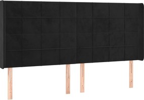 Box spring postel s matrací a LED černá 160x200 cm samet 3139573