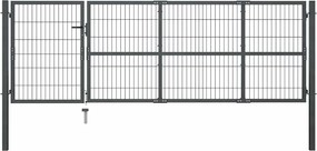 Zahradní brána se sloupky ocelová 350 x 100 cm antracitová 144399