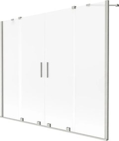 Mexen, Mexen Velar Duo parawan nawannowy 2-skrzydłowy rozsuwany 200 x 150 cm, szron, nikl szczotkowany - 896-200-000-32-97