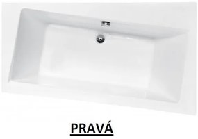 BESCO Asymetrická vana ASTI Nožičky k vaně - Bez nožiček, Rozměr vany - 150 × 90 cm, Způsob provedení - Levé - VANAST15L