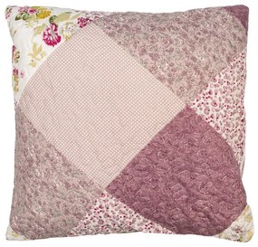 Fialový povlak na polštář s květy Patchwork - 50*50 cm