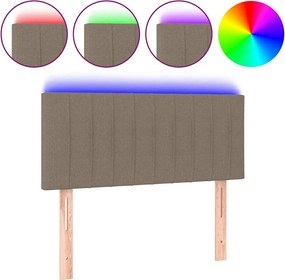 Čelo postele s LED taupe 100x5x78/88 cm textil 3121844