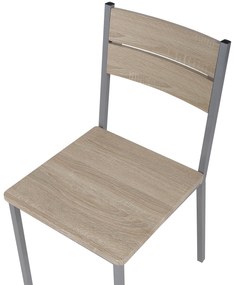 Jídelní souprava stůl a 4 židle světlé dřevo s bílou BLUMBERG Beliani