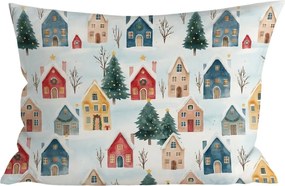 Bavlněný povlak na polštář WINTER VILLAGE 50x70 cm, barevný