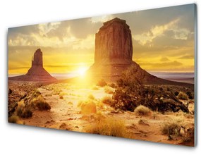 Obraz na skle Poušť Slunce Krajina 120x60 cm