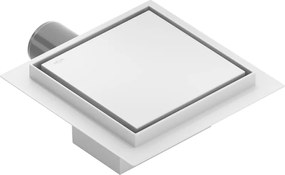Mexen Flat-Q M13 čtvercová podlahová vpusť 15 x 15 cm, bílá - 1210015