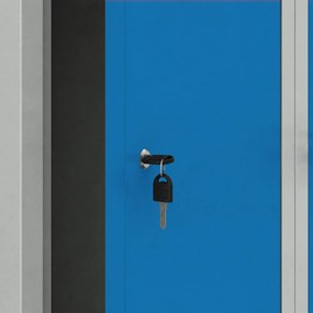 Šatní skříň typu L šedo-modrá: JULIA, 800 x 1850 x 450 mm
