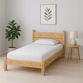 Dřevěná postel 100x200 Leaf stabilní rošt Ekologické Jednoduché Scandi Eco