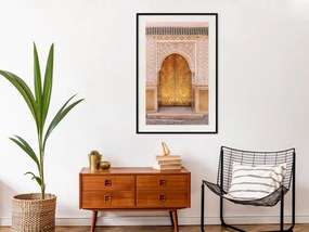 Plakát Africká nádhera - architektura zdobené zlaté brány v Maroku