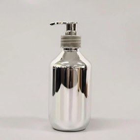 Elegantní Dávkovač tekutého mýdla, stříbrná metalíza, kov, 300ml, 16.6x6.5 cm