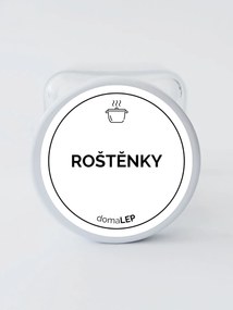 Samolepka na kořenky ROŠTĚNKY bílá 5 cm tučné písmo
