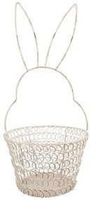 Bílý drátěný dekorační košík králík Bunny M - Ø 15*34 cm