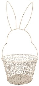 Bílý drátěný dekorační košík králík Bunny M - Ø 15*34 cm