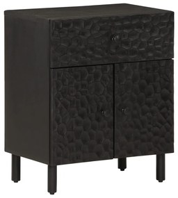 Noční stolek černý 50 x 33 x 60 cm masivní mangovníkové dřevo - Default Title