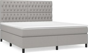 Box spring postel s matrací světle šedá 180 x 200 cm textil 3142033