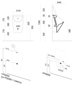 GSI, SAND Pisoár s otvory pro víko, černá matná, 909826