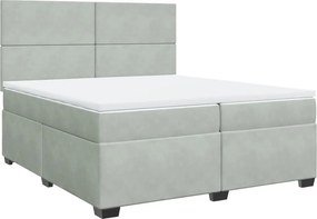 Box spring postel s matrací světle šedá 200x200 cm samet 3293296