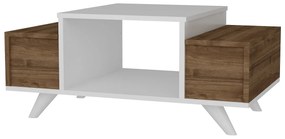 Designový konferenční stolek Fauci 90 cm bílý / ořech