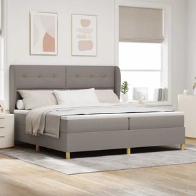 Postel s boxspringem s čelo Taupe 200 x 200 cm textil 3340778