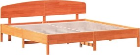 Postel bez matrace voskově hnědá 180 x 200 cm masivní borovice 3207200