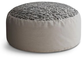 Sablio Taburet Circle Bílá vlákna: 38x48 cm