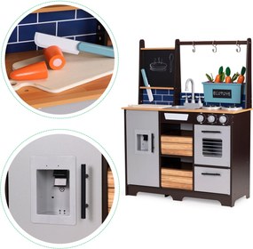 Dětská kuchyňka LOLY ECOTOYS s doplňky šedá