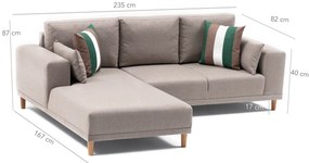 Hanah Home Rohová pohovka FRANZ krémová levá 825BLC1393