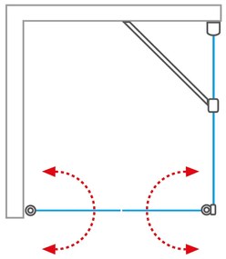 Roth LIMAYA LINE LYP2+LYSW1AP2 Sprchový kout čtvercový 100x100 cm LYP2/1000_LYSW1AP2/1000