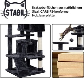 Kočičí nábytek se škrabadlem Yaheetech – černá, 139 cm (255185741629)