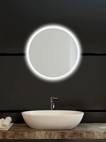 Kulaté zrcadlo do koupelny s LED osvětlením - ⌀ 60 cm - Moonlight Ronde