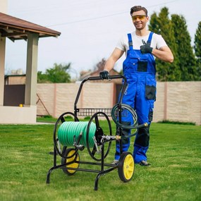 Costway Kovový vozík na hadici 70 m pro 16 mm hadici vozík zahradní hadice